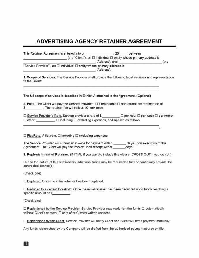 Creative Agency Retainer Agreement Template