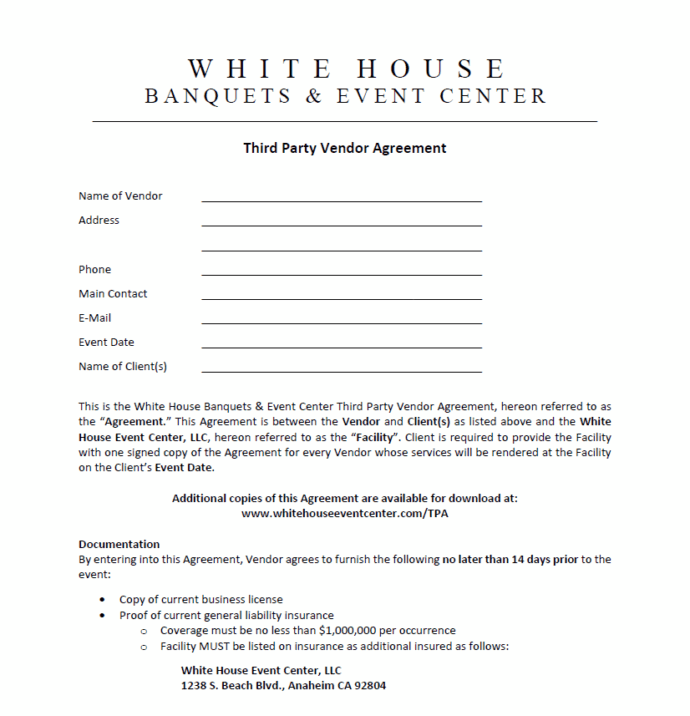 Flea Market Booth Rental Agreement Template