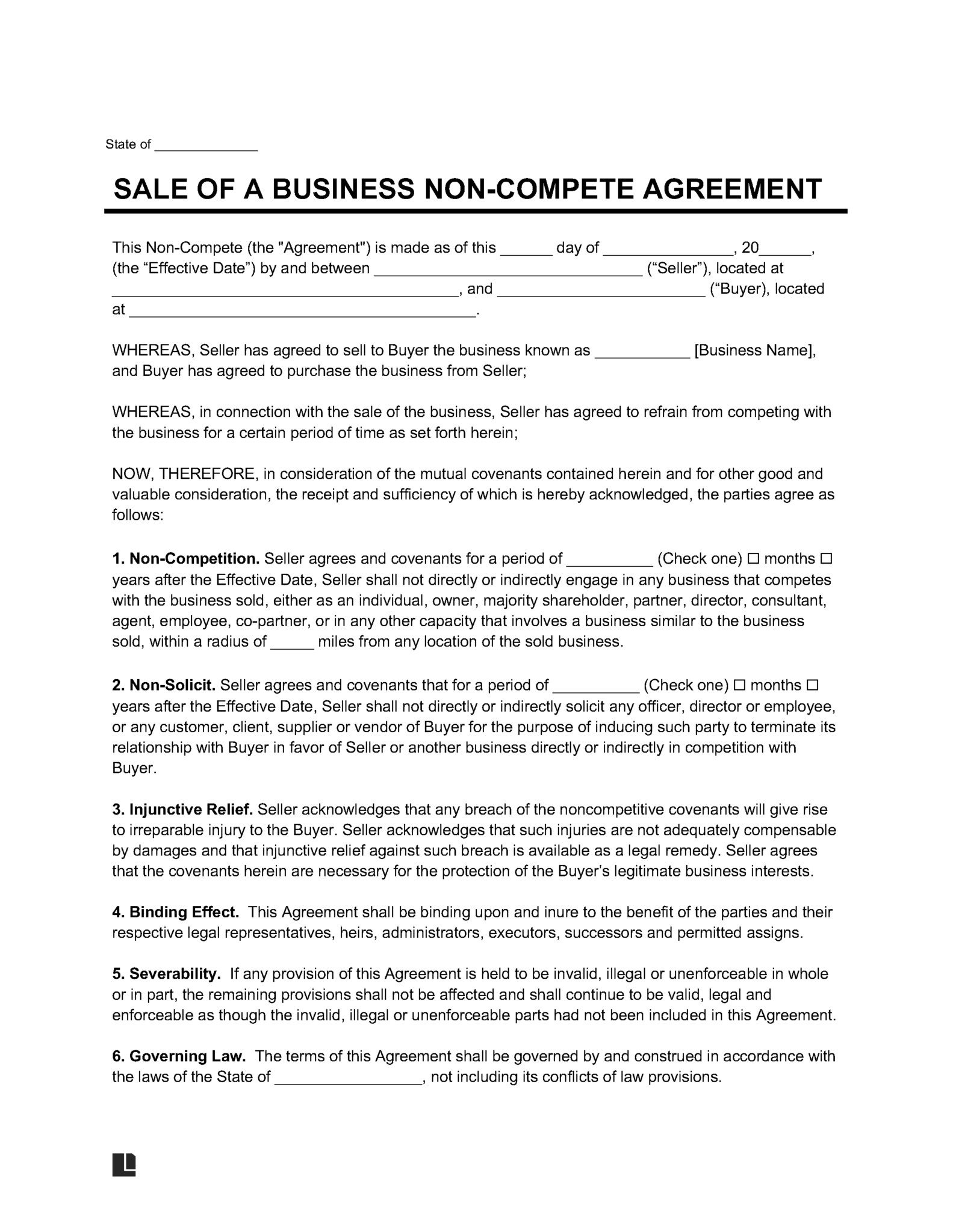 Vendor Non Compete Agreement Template
